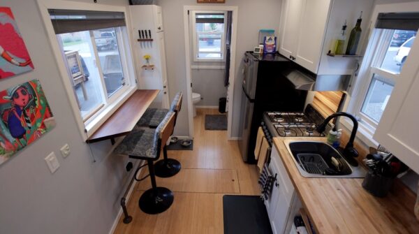 Tiny House Expedition - Split-Level Tiny House: Couple traveled with it ...