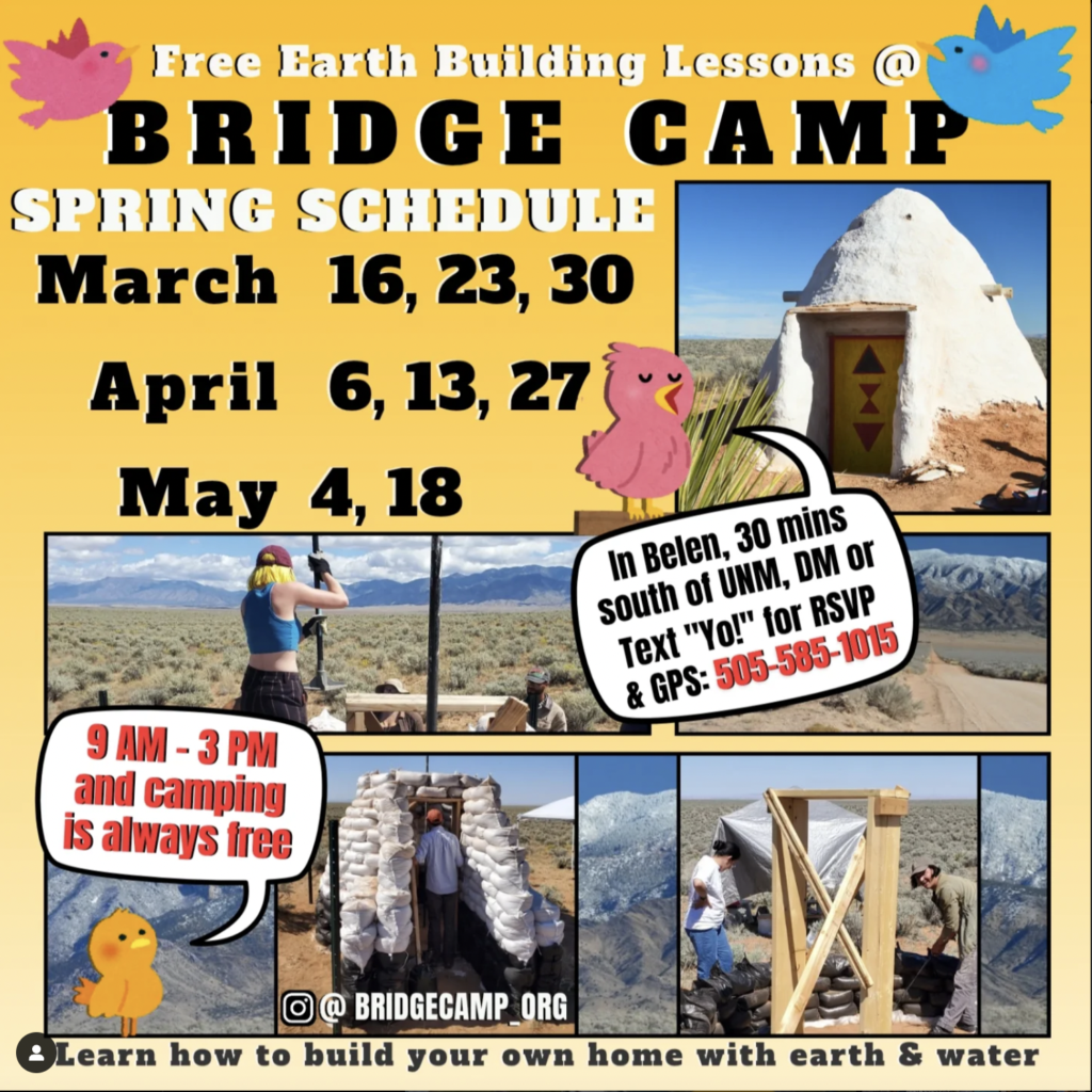 FREE Earth Building Lessons at Bridge Camp - Tiny House Expedition
